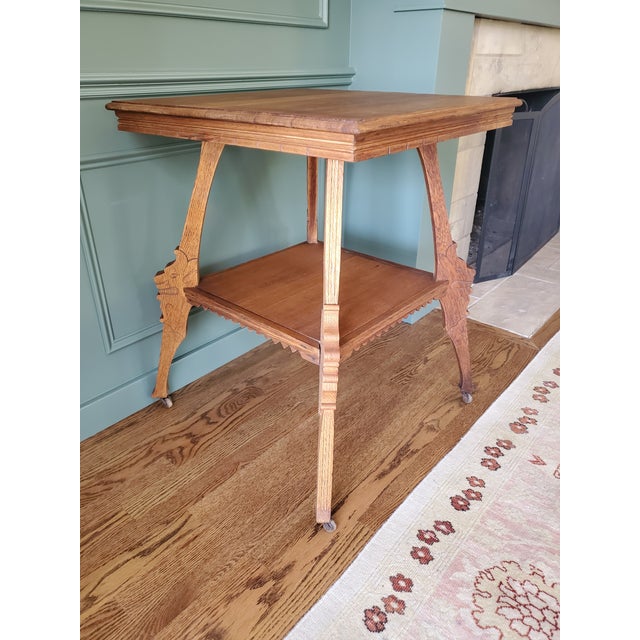 Unique Antique Two-Tier Parlor Game Table | Chairish