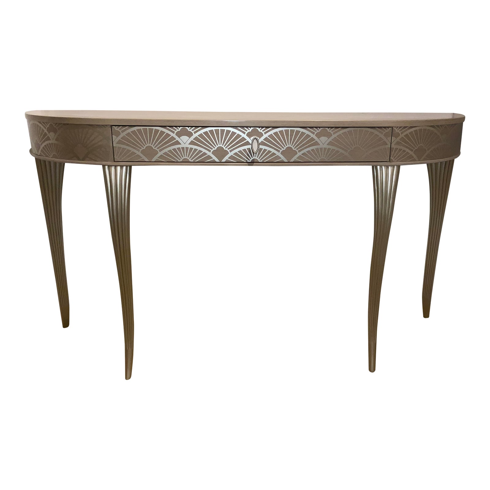 Caracole Modern Art Deco Style Gray Lillian Console Table | Chairish