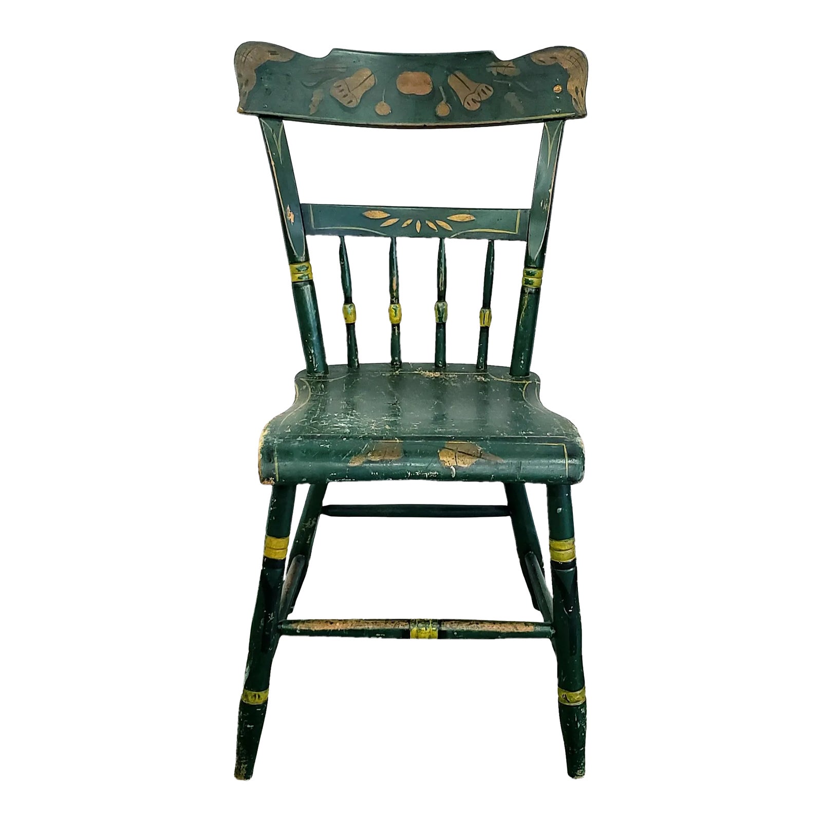 Antique Pennsylvania Dutch Chair Green | Chairish