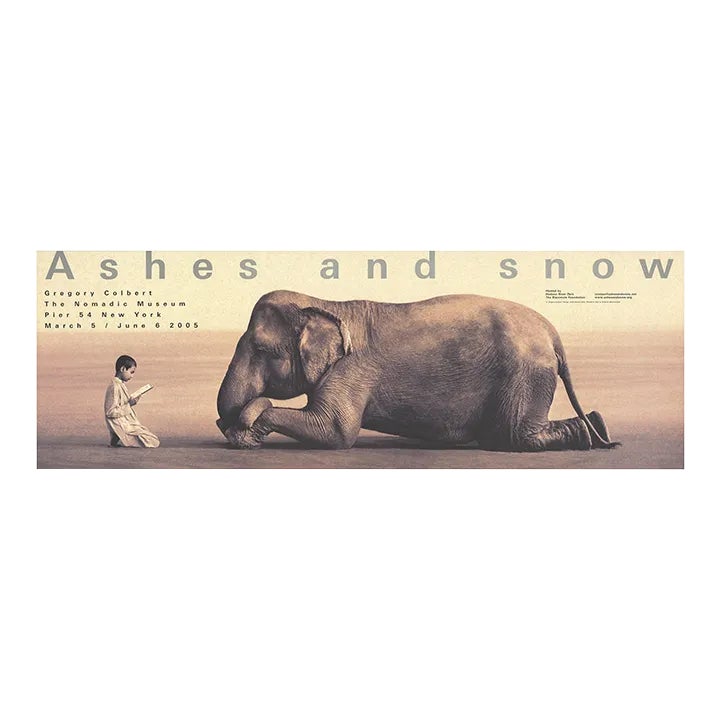 2005 Gregory Colbert 'Boy Reading to Elephant' Photography Black ...