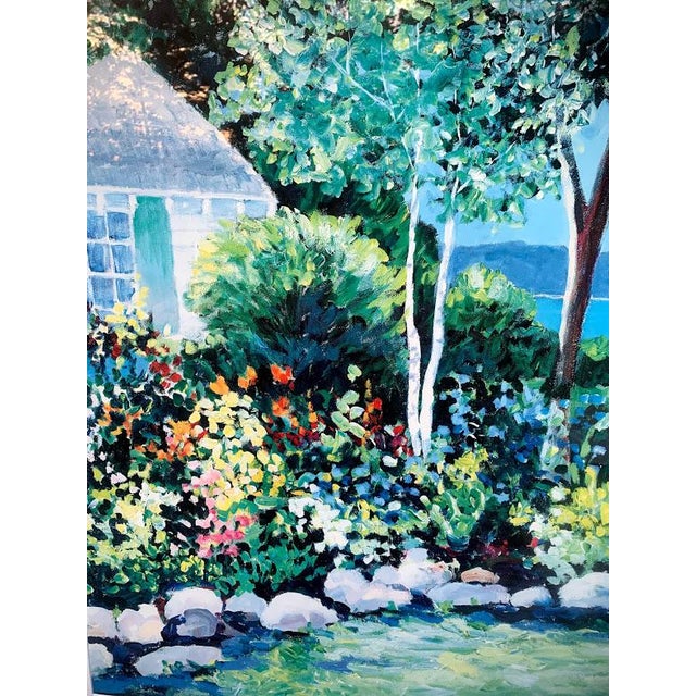 Neil Reed - Large Double Print of a Lake House and Garden | Chairish