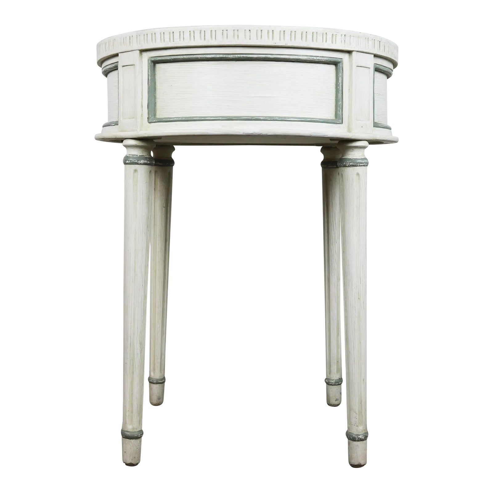 Vintage White Round Side Table | Chairish