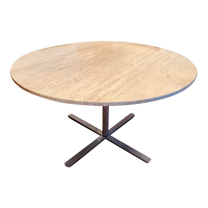 1950s Mid-Century Modern Round Marble Dining Room Table | Chairish