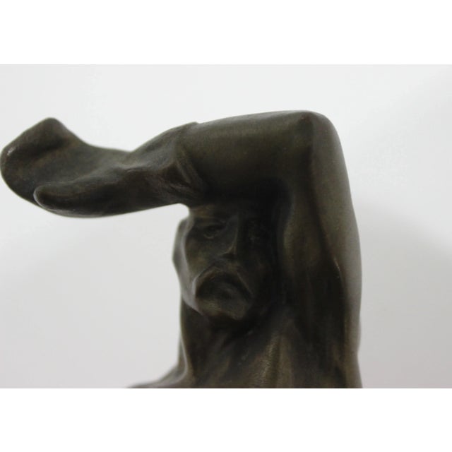 Heroic Smelter Worker 20th Century Bronze Sculpture Desk Set Signed by ...