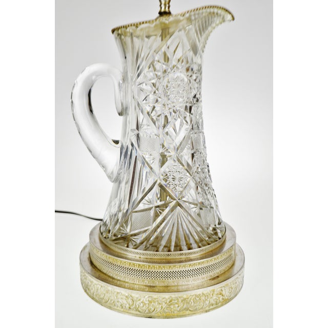 Victorian Style Cut Glass Pitcher Table Lamp | Chairish