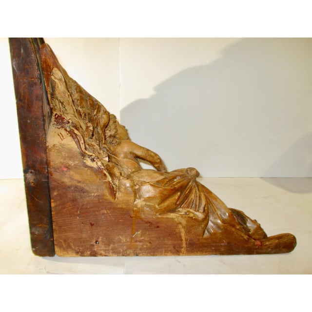 Antique Carved Wood Italian Corner Shelf Bracket | Chairish