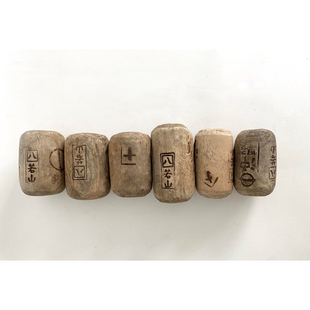 Antique Japanese Wood Fishing Floats - Set of 7 | Chairish