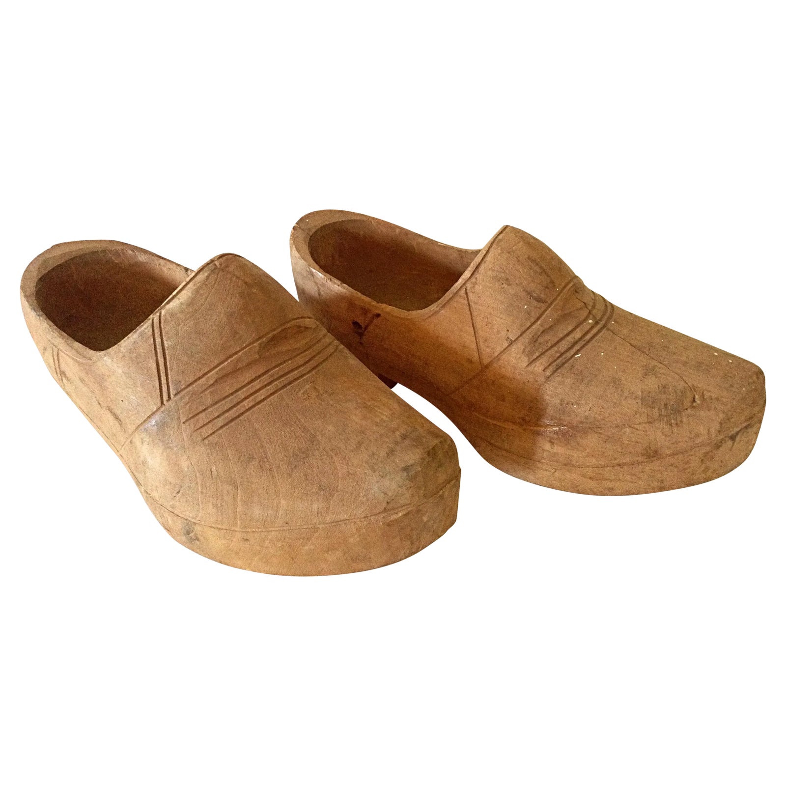 Belgian Wooden Clogs - A Pair | Chairish