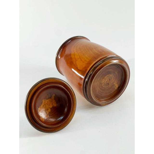 Large Vintage Hand Turnrd Solid Wood Tobacco Urn | Chairish