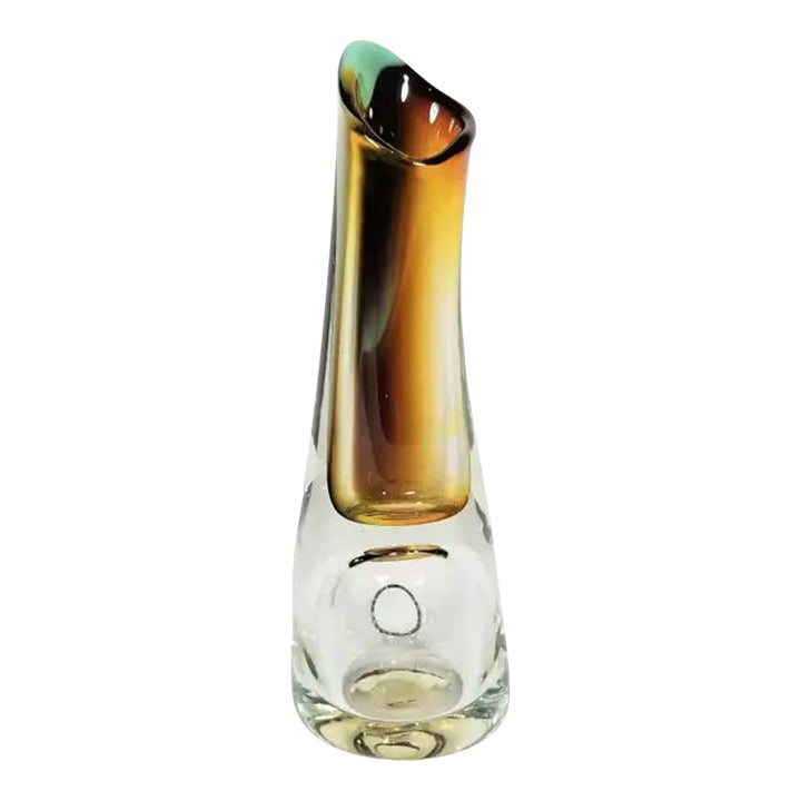 1980s Art Glass Vase or Decorative Object Artist Signed and Dated 1984 ...