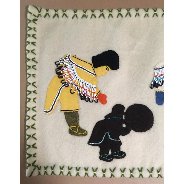Vintage Mid 20th Century Inuit Folk Art Style Embroidered Beaded ...