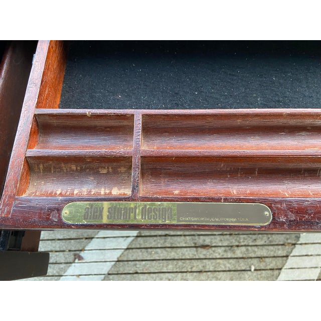 Alex Stuart Vintage Modern Inlaid Leather Mahogany Executive Desk ...