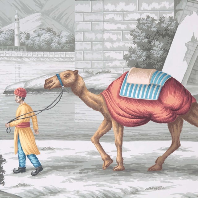 Old Scenes of India Triptych Paintings, Set/3 | Chairish