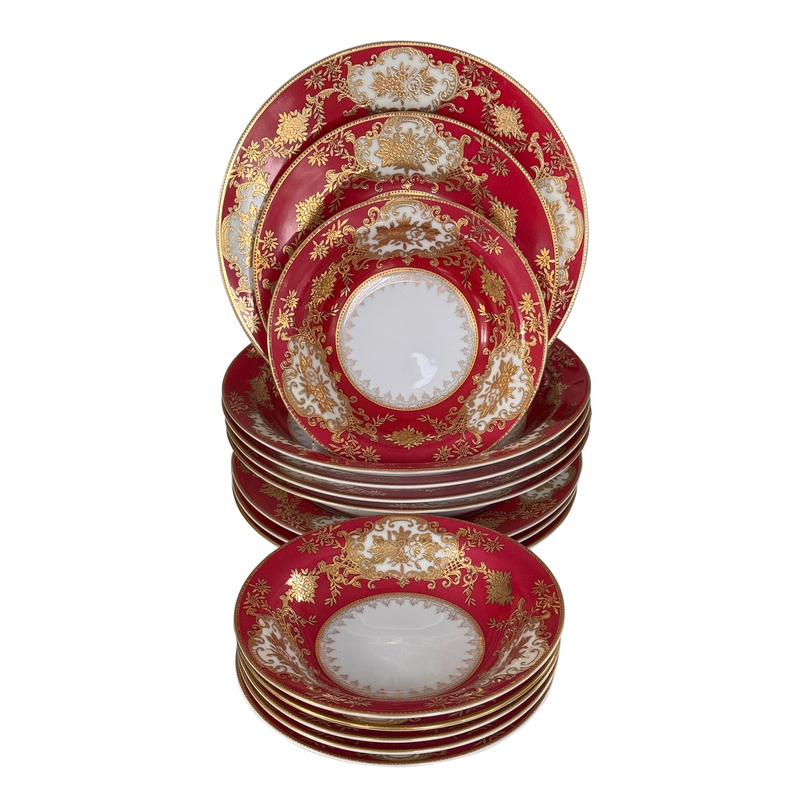 Vintage Gold Encrusted Fukagawa Arita Pattern #444 Japan - 15 Pieces ...