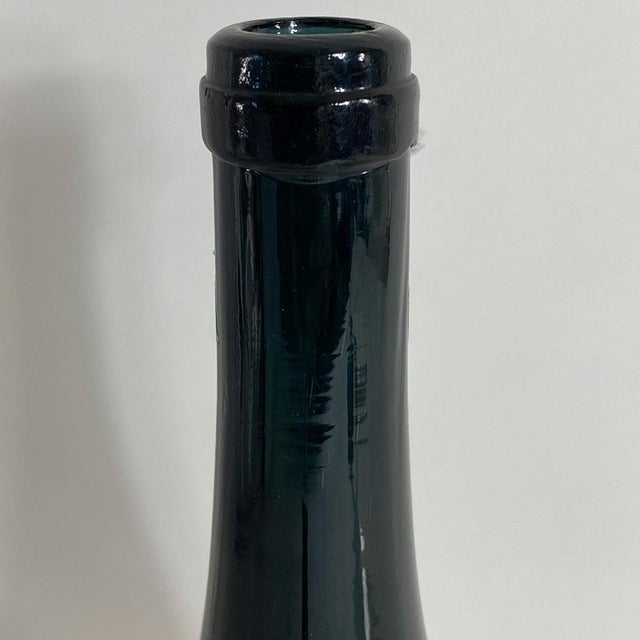 Scarce Large American Teal Glass Turn Mold Hock Shape Wine Bottle ...