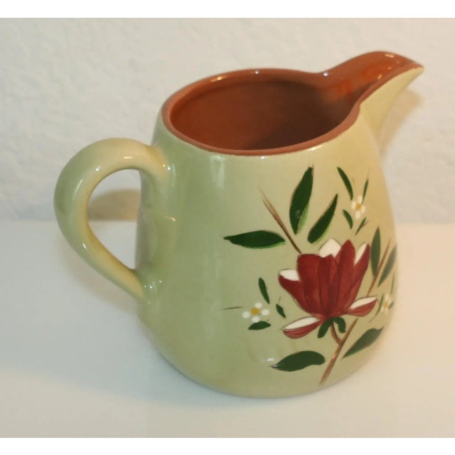 1950s Stangl Pottery Magnolia Pattern Hand-Painted Pitcher | Chairish