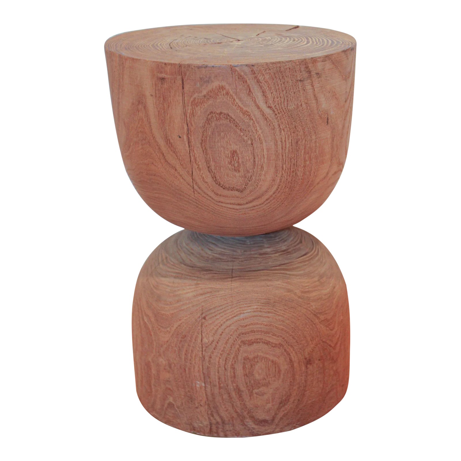 Modern Minimalist Sculptural Wood Log Stool | Chairish