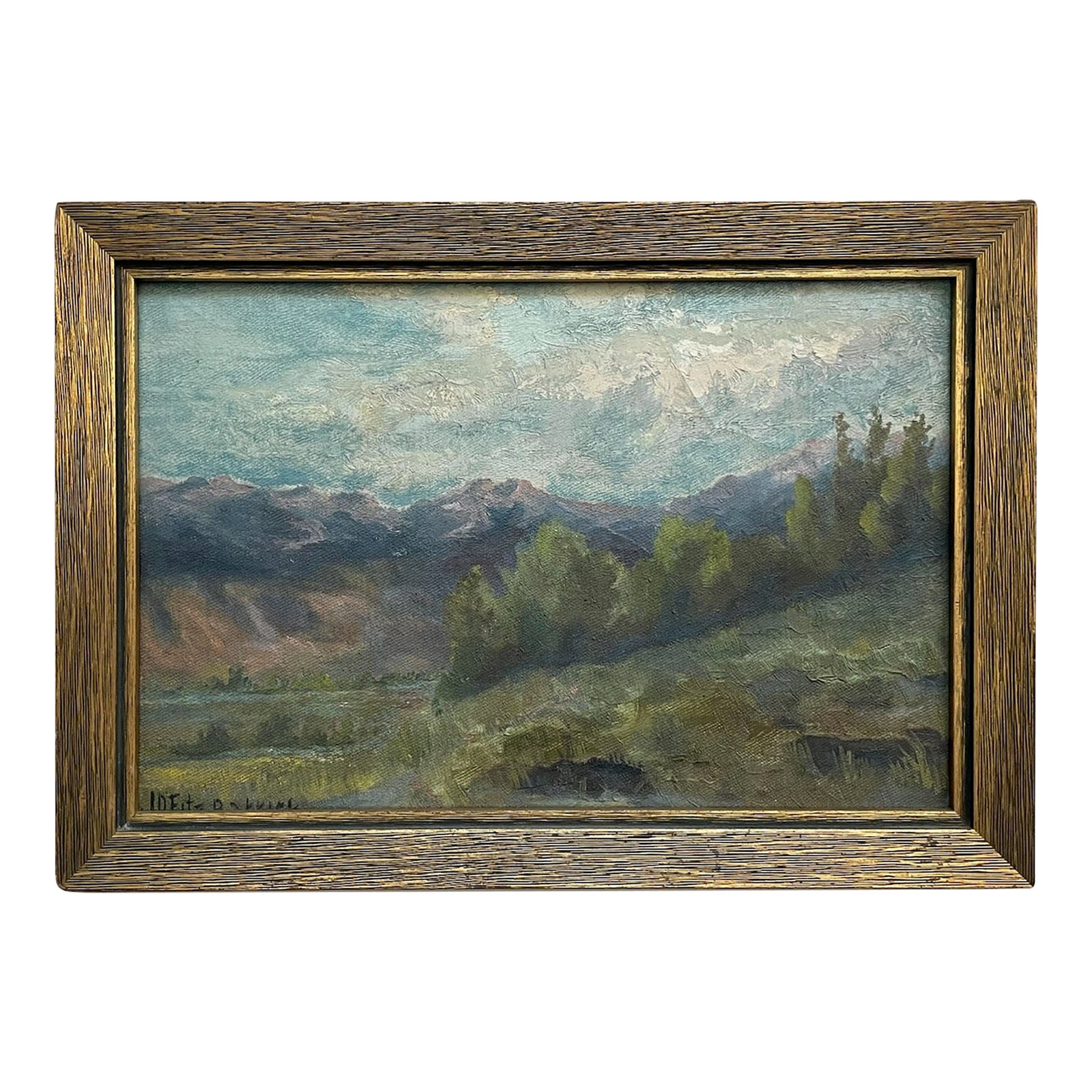 Jd Fitzpatrick Landscape Painting Oil on Panel Original Frame | Chairish