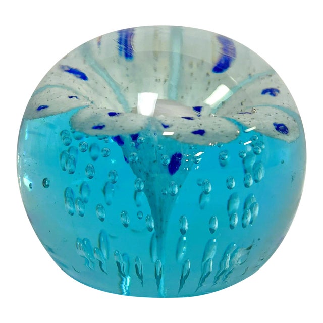 Mid Century Modern Art Glass Paperweight | Chairish