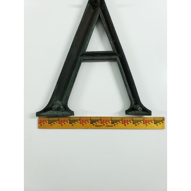 Antique Beveled Edge Cast Aluminum Store Sign Letter a Monogram Initial ...
