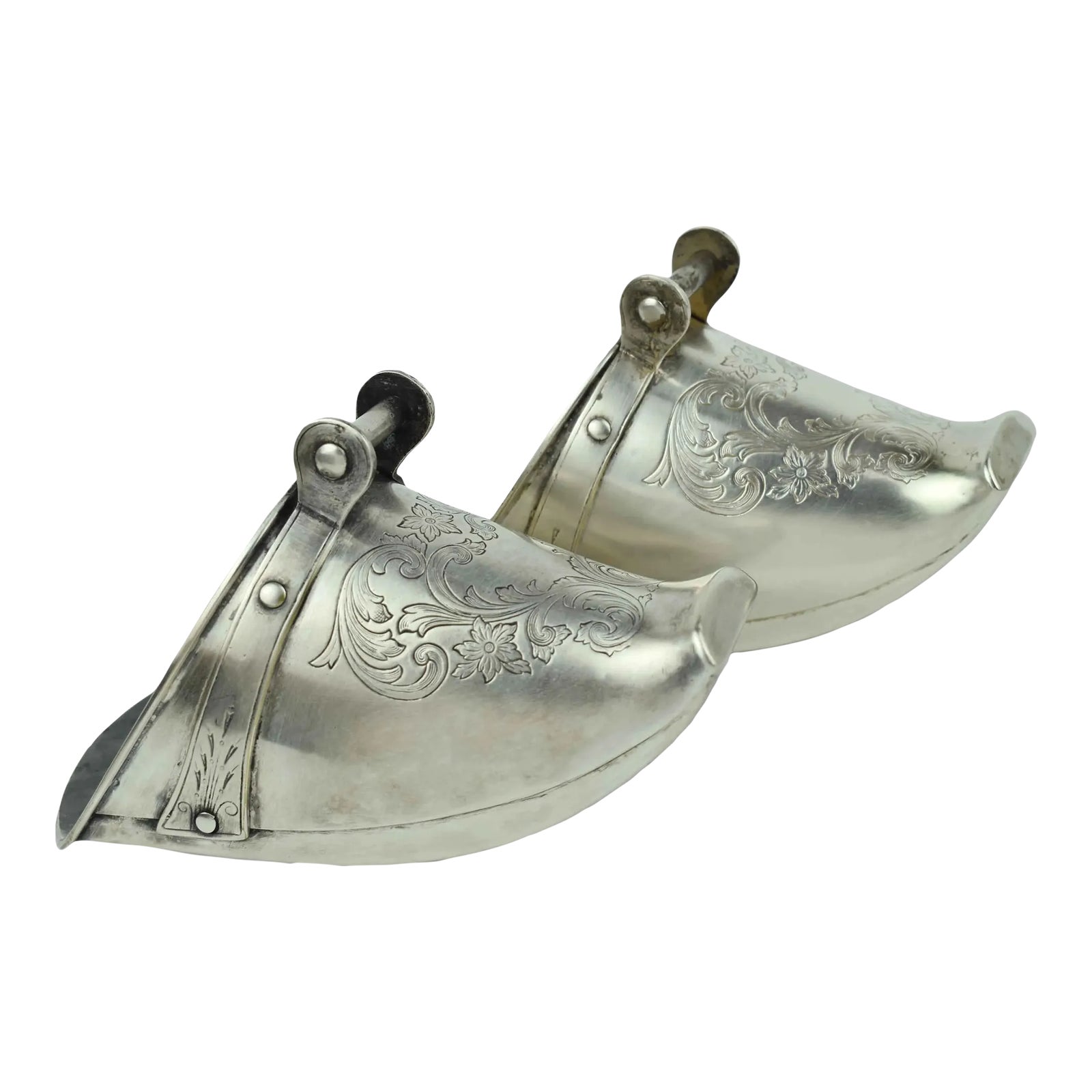 Antique Spanish Colonial Period Silver Plated Stirrups With Hand ...