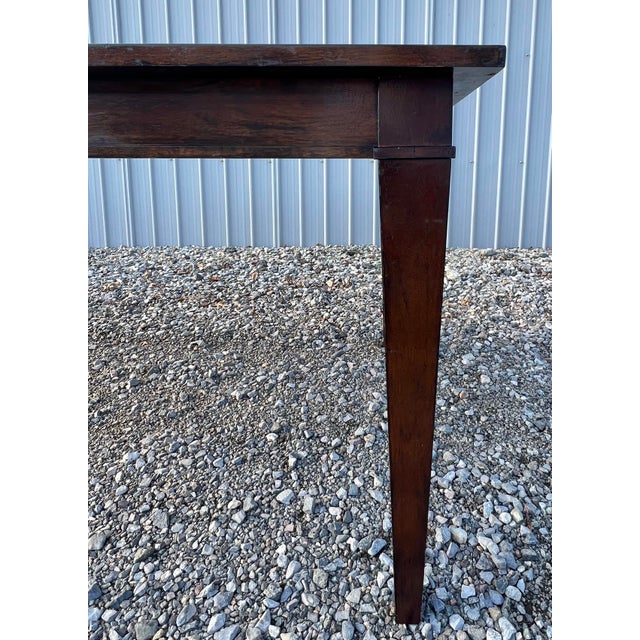 Ethan Allen Farmhouse Style Rustic Mahogany Dining Table | Chairish