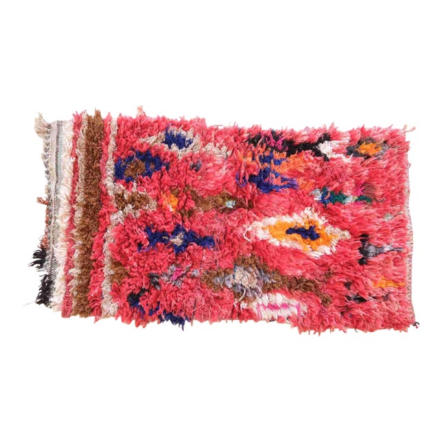 1990’s Moroccan Tribal Small Wool Rug - 3.6 X 1.87 Ft | Chairish