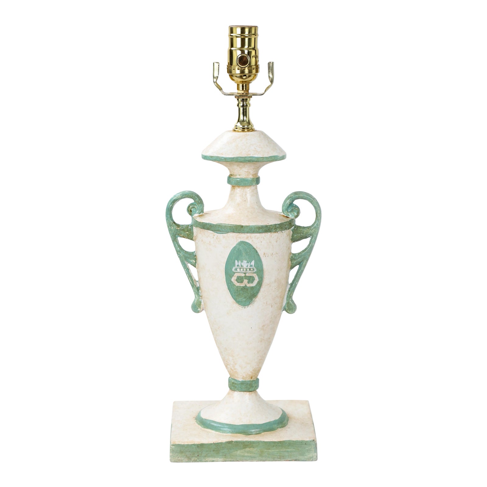 Vintage Urn Lamp in White With Green Cypher of Dutches & Duke of ...