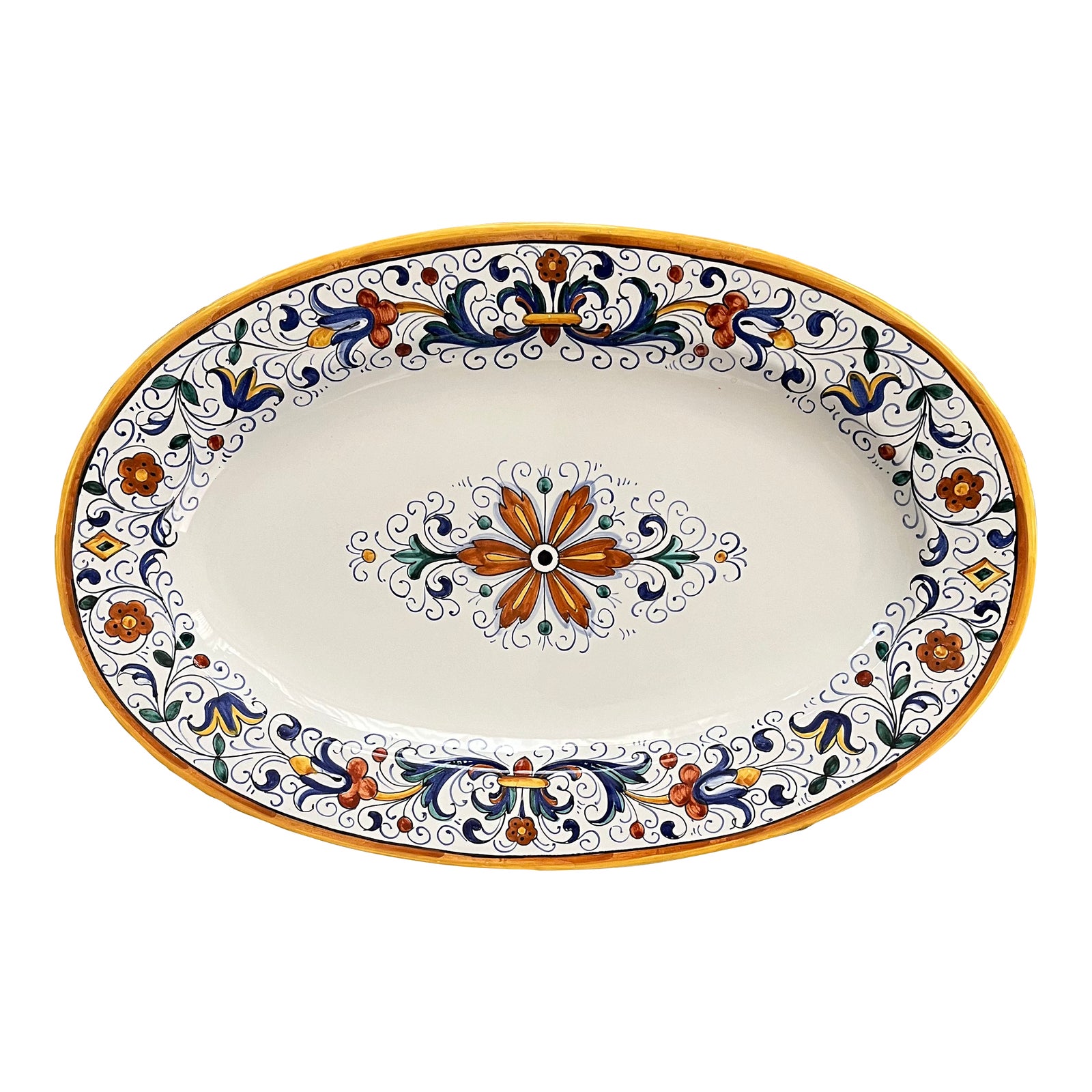 1990s Grazia Deruta Italy Raffaellesco Pattern Large Platter ...