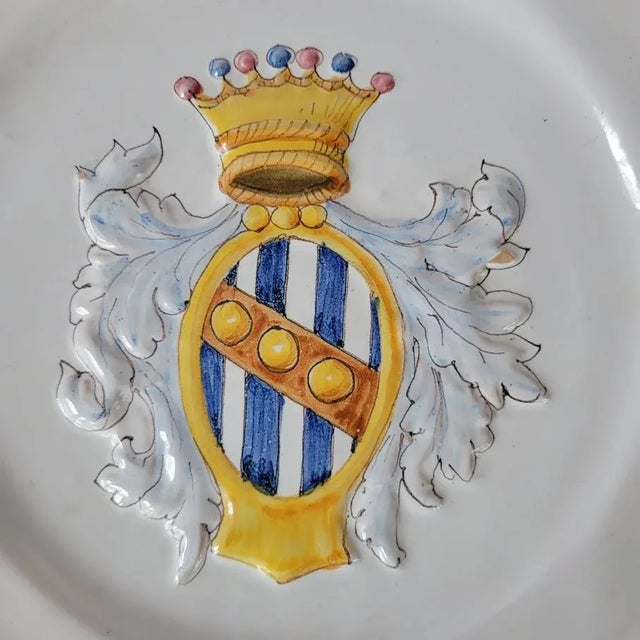 Vintage Ceramic Italian Armorial Crest Plate With Knights - Set of 3 ...