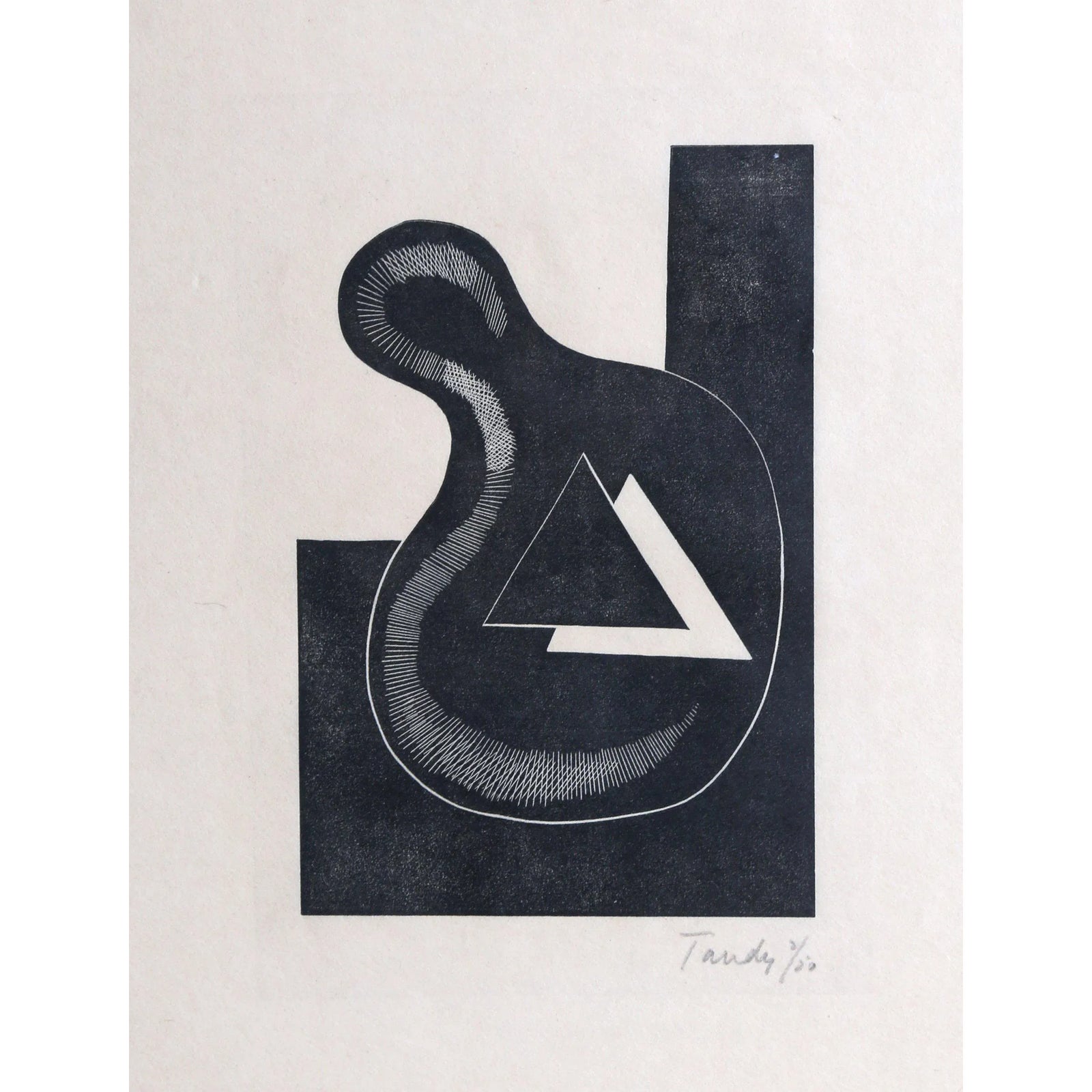 John Tandy, "Untitled 3", Abstract Woodcut | Chairish