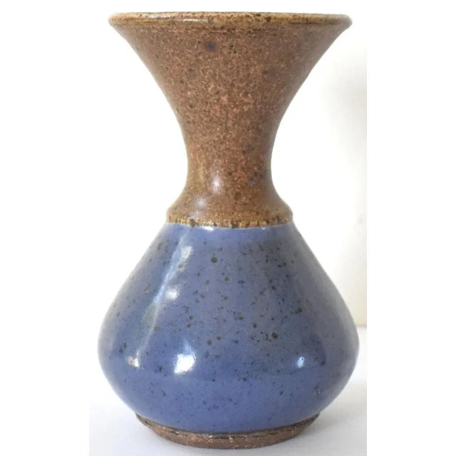 Art Pottery Blue Earthenware Vase | Chairish