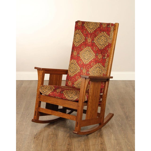 Stickley Mission Collection Oak Spindle Rocker | Chairish
