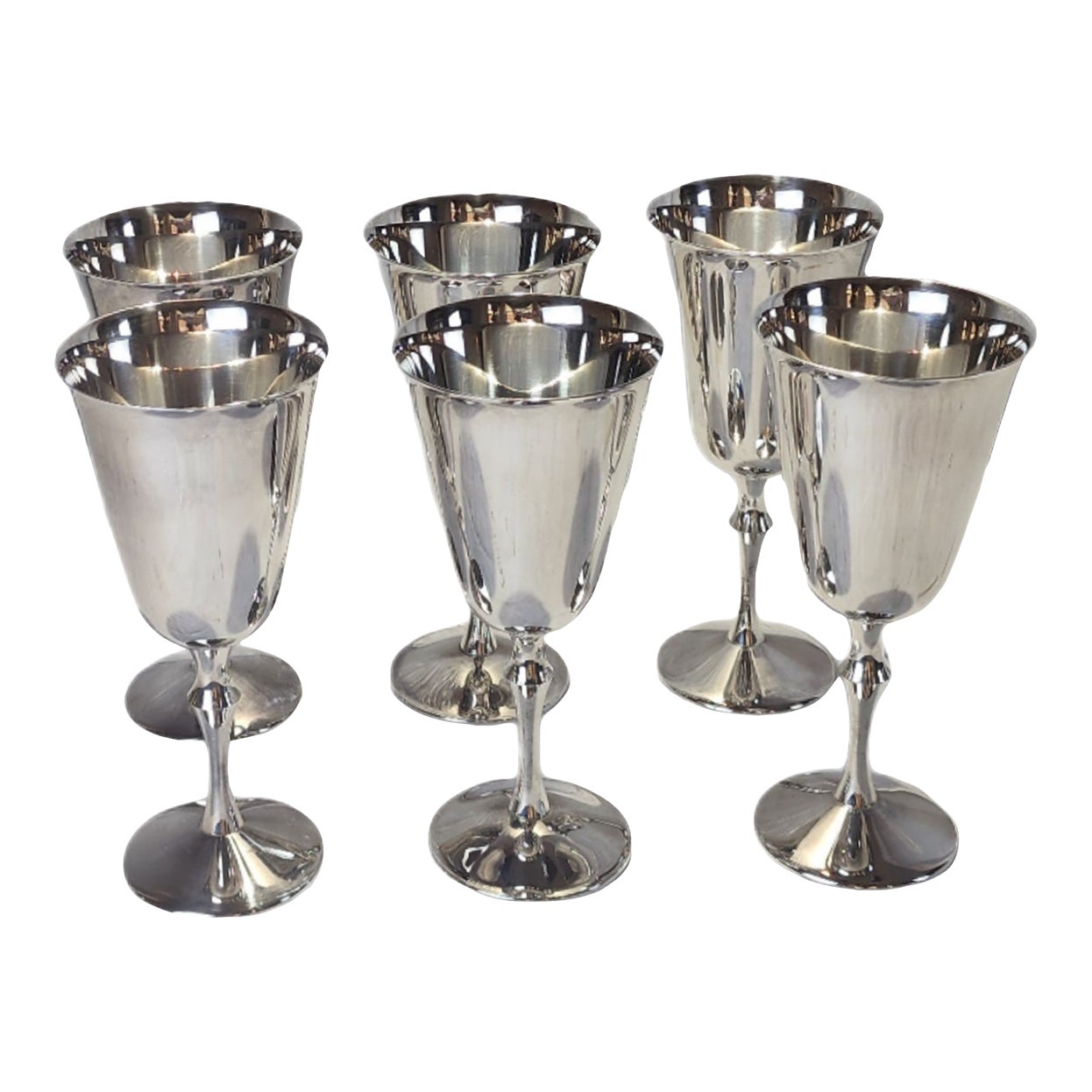 1960s Vintage Kirk Silverplate Goblets, Made in Spain- Set of 6 | Chairish