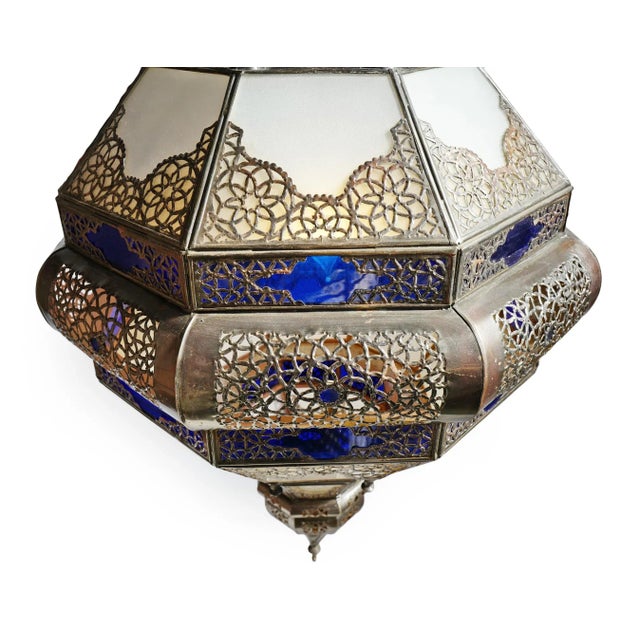 Blue & White Moroccan Pendant Light | Chairish