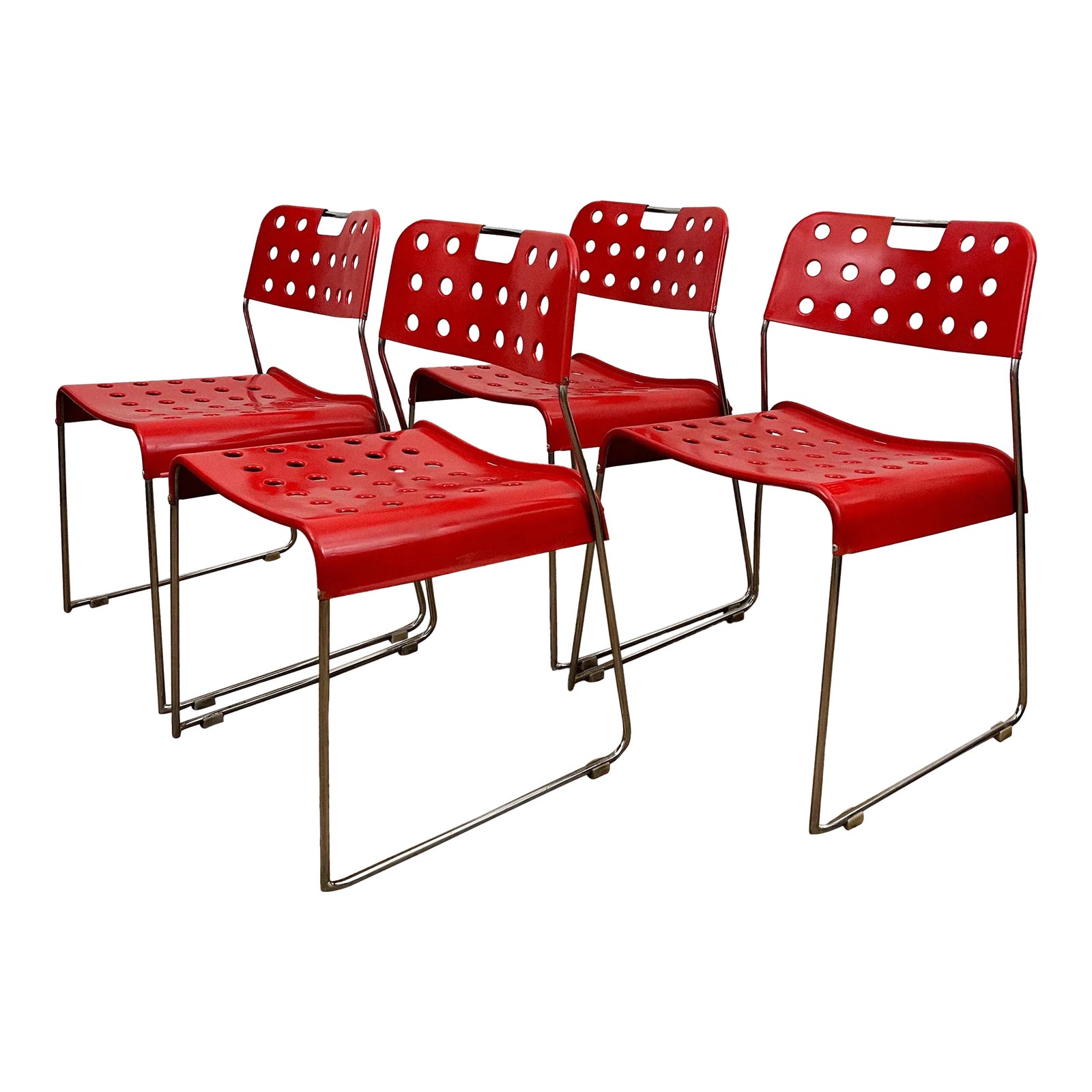 Set of 4 Vintage Italian “Omstak” Chairs by Rodney Kinsman for ...