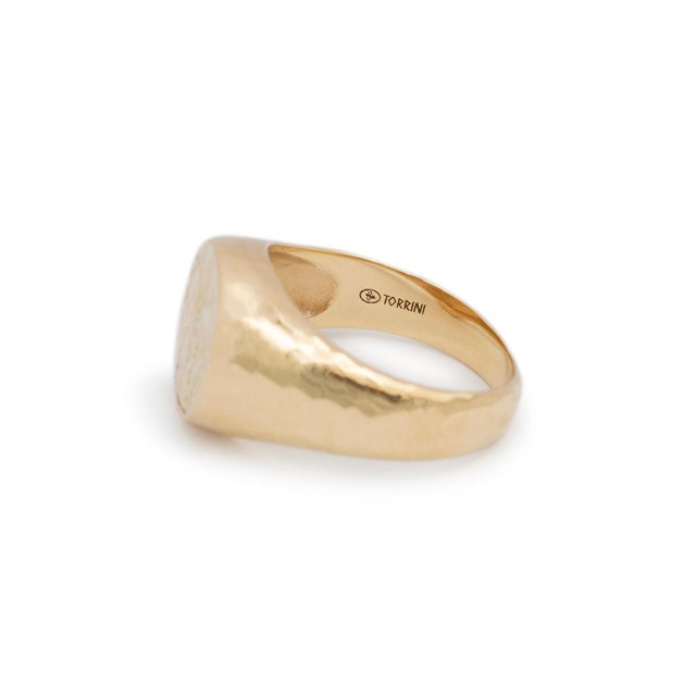 Vintage Torrini 14K Yellow Gold Fiorino Florentine Chevaglier Signet ...
