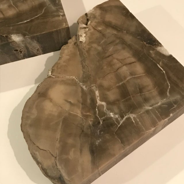 Natural Cut Polished Stone Bookends - a Pair | Chairish