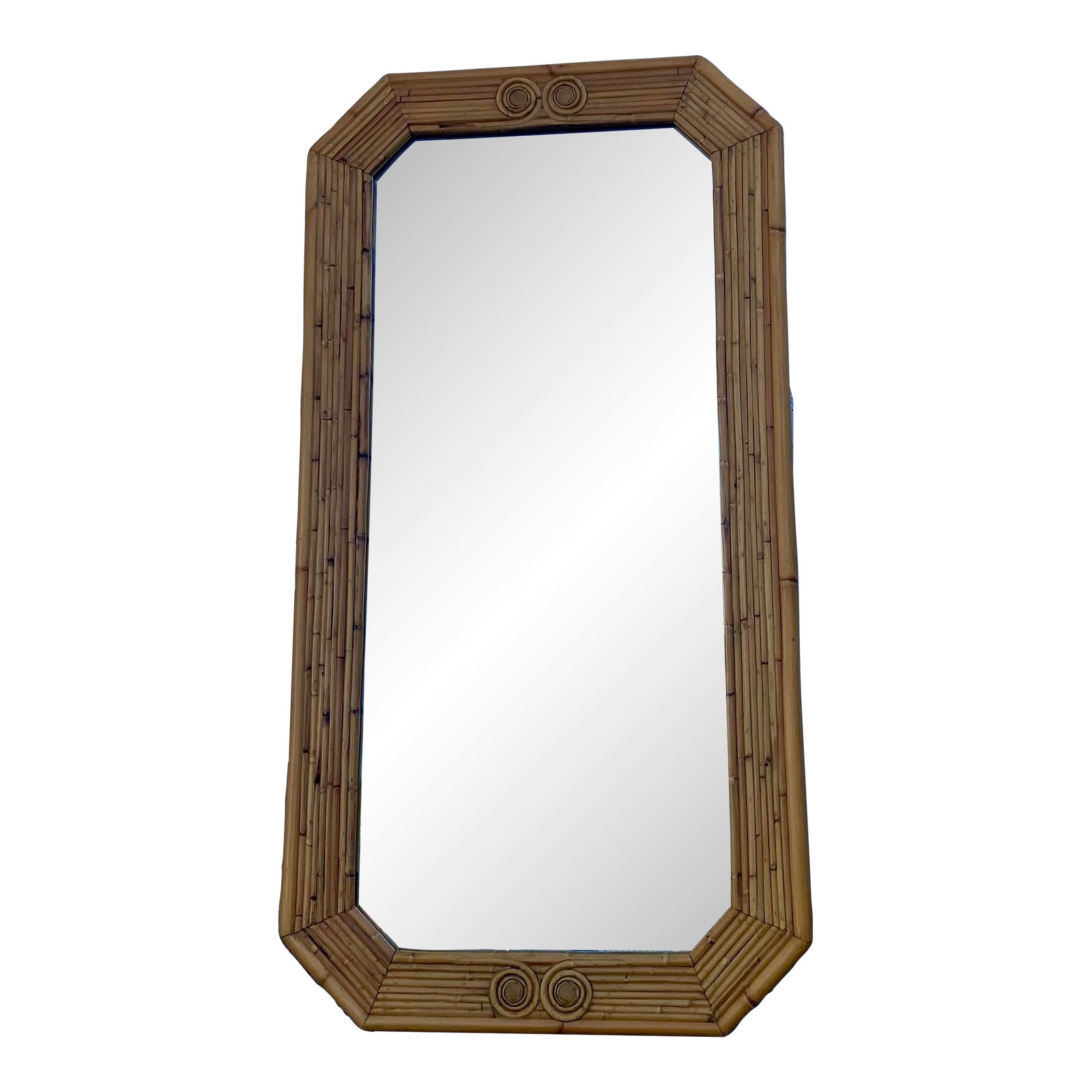80s Octagonal Bamboo Mirror | Chairish