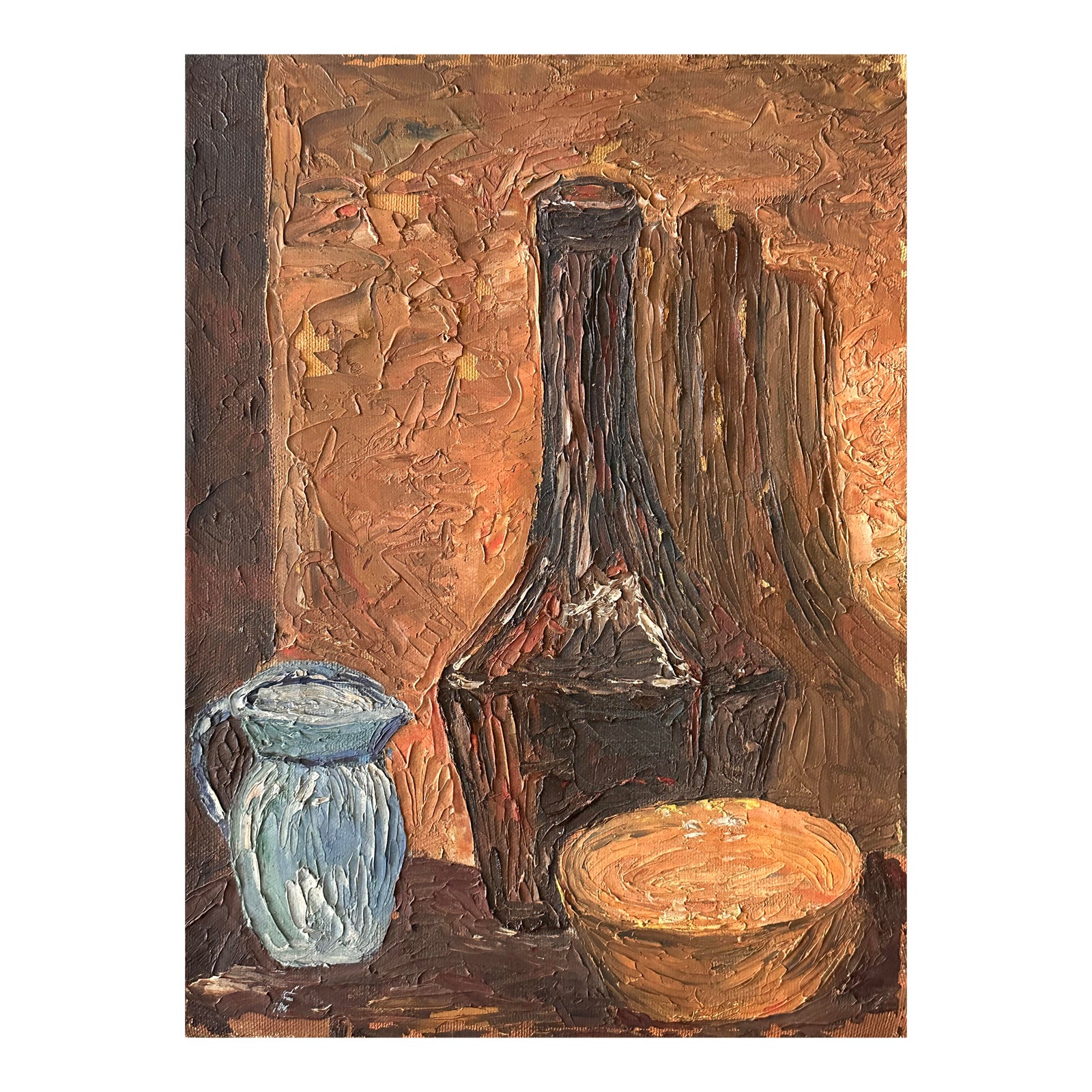 Vintage Expressionist Impasto Still Life, Oil on Canvas | Chairish