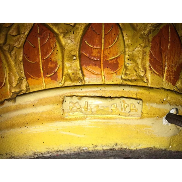 Monumental Mid-Century Tiki Chic Pottery Art Lamp | Chairish