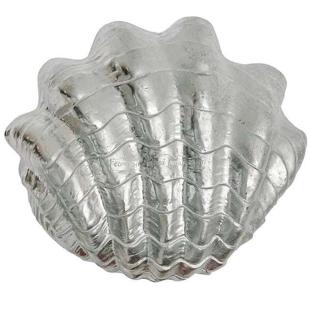 1988 Oversized Arthur Court Aluminum Clam Shell Bowl | Chairish
