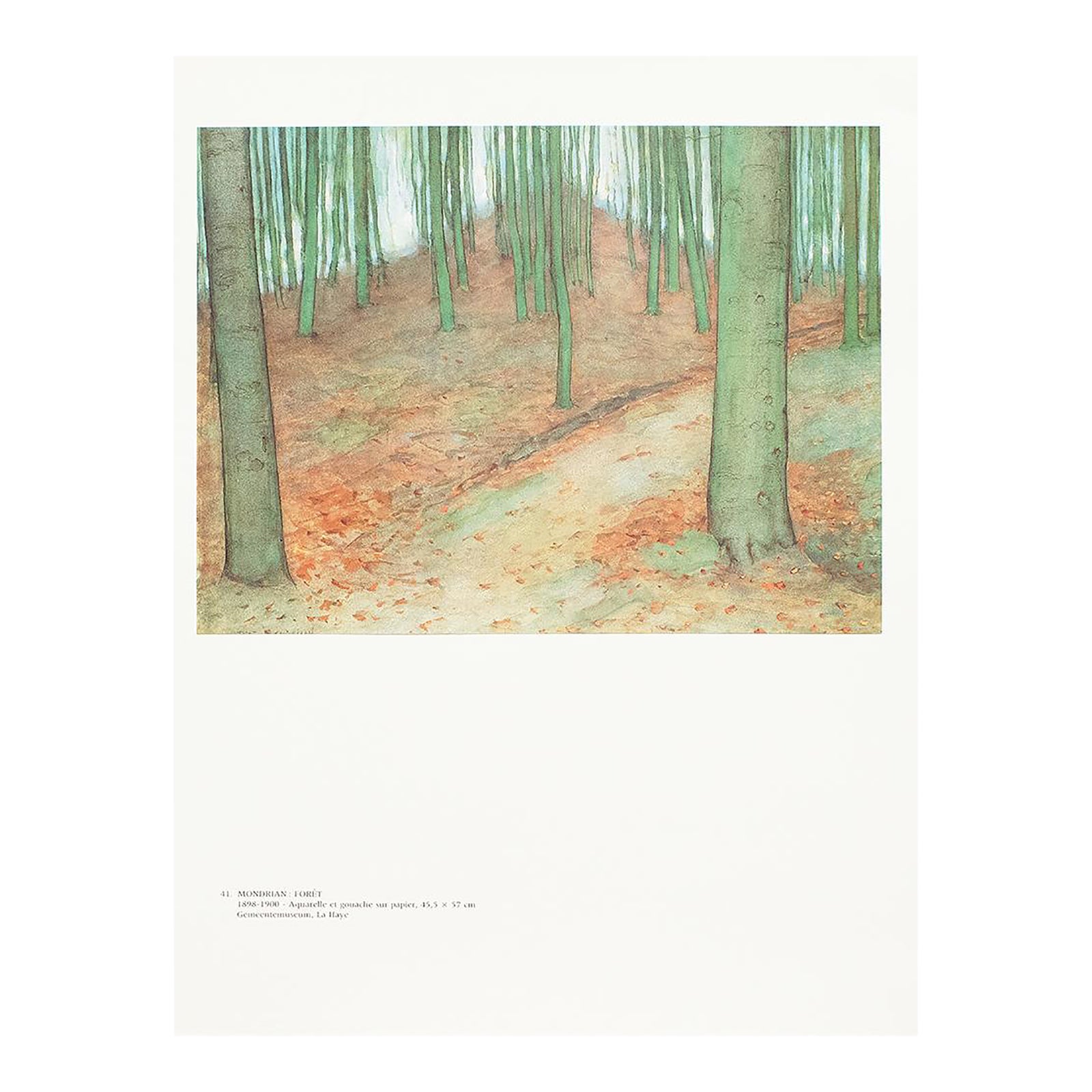 1991 After Piet Mondrian "Forest", Full-Color Parisian Print | Chairish