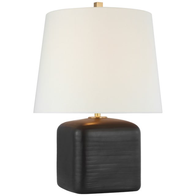 Amber Lewis for Visual Comfort Signature Ruby Medium Table Lamp in Matte Black with Linen Shade ...