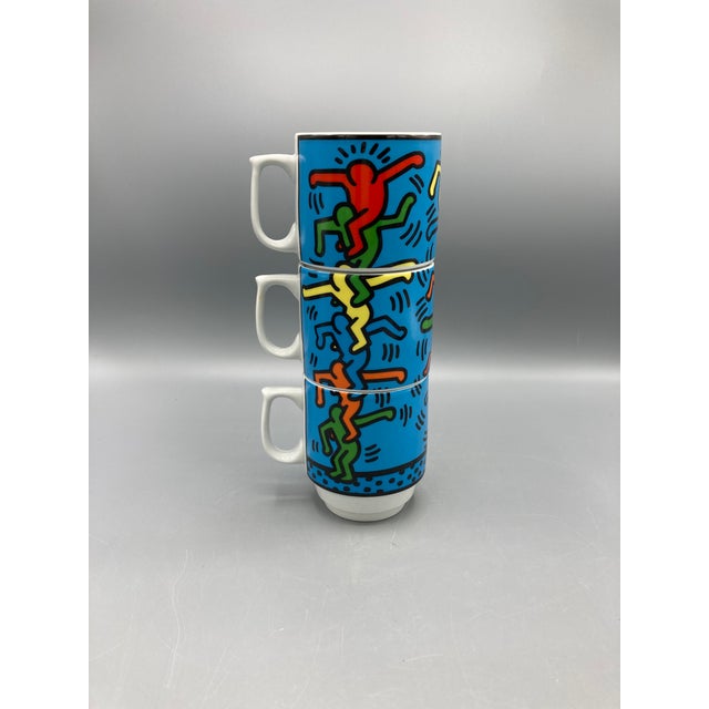 Keith Haring Stackmen Mugs Set of 3 | Chairish