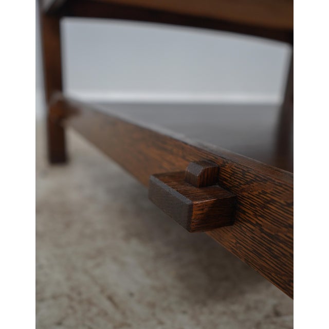 Stickley Gustav Design Tile Top Mission Oak Coffee Table | Chairish