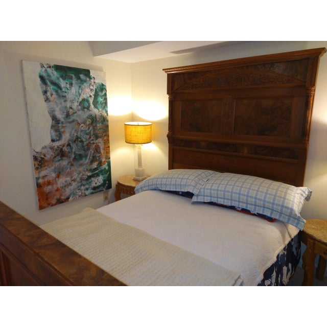 Victorian Walnut and Burl Walnut Full Size Bed Frame, Late 19th Century ...