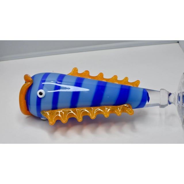 Swedish Orange & Blue Fish by Anna Örnberg Strömbergshyttan 1980s Art ...