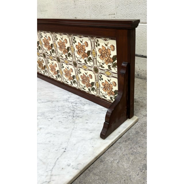 Antique Victorian or Edwardian Marble Top Tile Backsplash Washstand ...