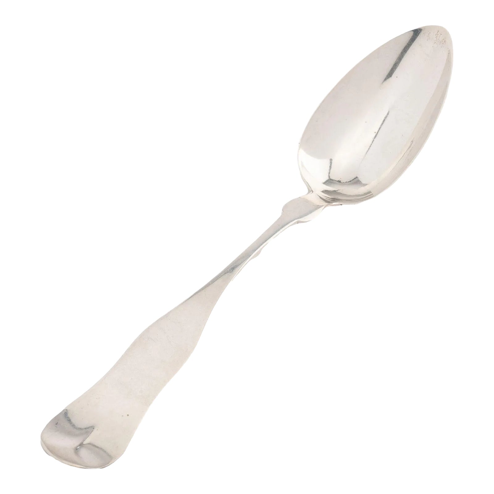 American Coin Silver Fiddle Back Serving Spoon, C. 1830 | Chairish